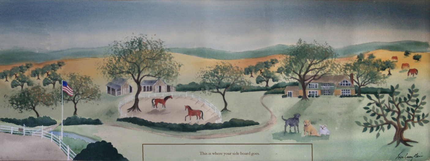California ranch sketch - Lisa Curry Mair at Canvasworks Designs